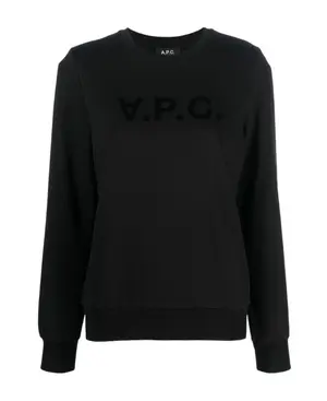 A.p.c. Flocked Logo Crewneck Sweatshirt