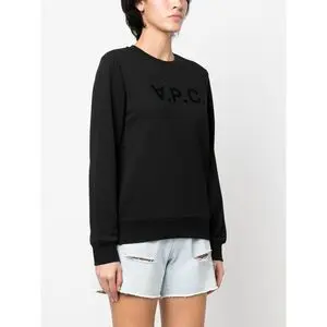 A.p.c. Flocked Logo Crewneck Sweatshirt