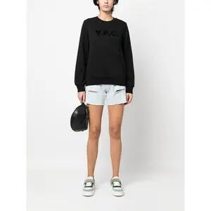 A.p.c. Flocked Logo Crewneck Sweatshirt