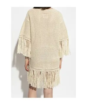 Zimmermann Crochet Fringe Trim Mini Dress