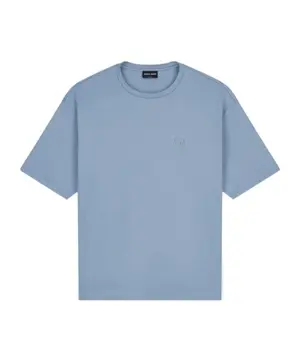 Giorgio Armani Logo Embroidered Crewneck T-shirt - Sky-blue