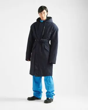 Prada Technical Canvas Raincoat With Removable Belt And Pouch