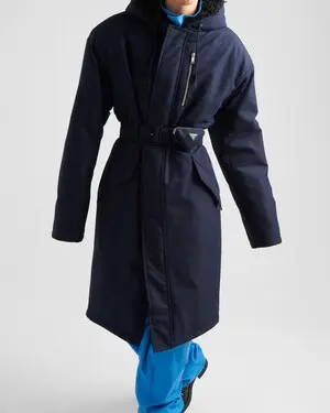 Prada Technical Canvas Raincoat With Removable Belt And Pouch