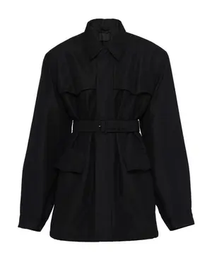 Prada Long Sleeved Belted Waist Jacket