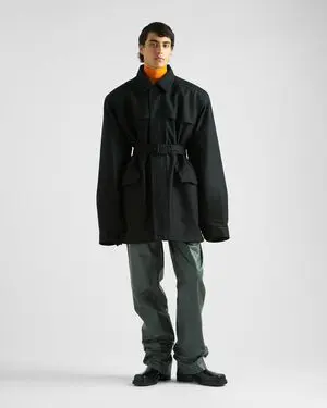 Prada Long Sleeved Belted Waist Jacket