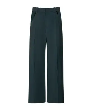 MUGLER Diagonal Cutout Wide-leg Trousers