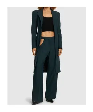 MUGLER Diagonal Cutout Wide-leg Trousers