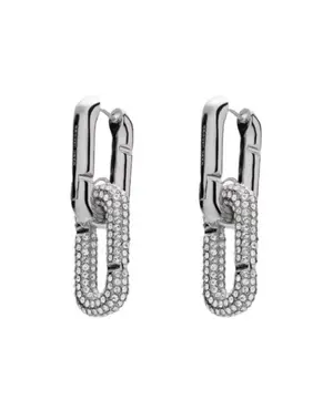 Marc Jacobs The Pop J Marc Pave Drop Earrings - Gray