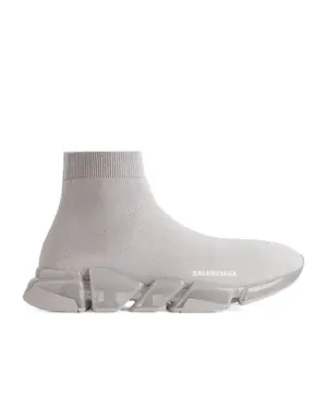 Balenciaga Speed 2.0 Full Clear Sole Recycled Knit Sneakers - Grey