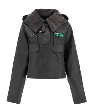 Barbour X Ganni Tartan Waxed Anorak Jacket