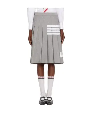 Thom Browne 4-bar Pleated Knee-length Skirt