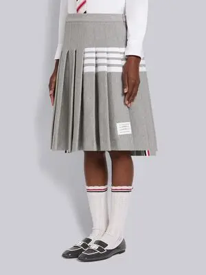 Thom Browne 4-bar Pleated Knee-length Skirt