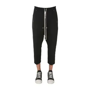 Rick Owens Drop-crotch Cropped Trousers - Black