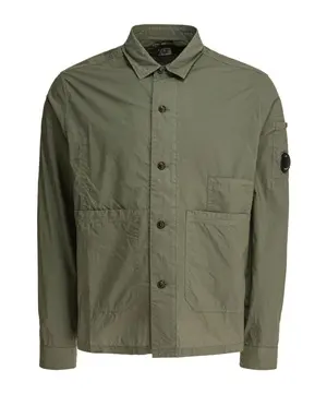 C.P. COMPANY Logo Plaque Poplin Shirt