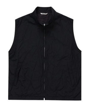 Auralee Wool Zipper Vest - Black