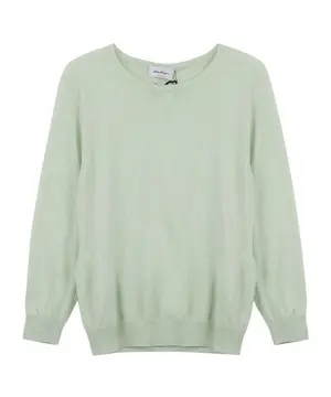 FERRAGAMO Round Neck Knit With Ribbed Hem - No