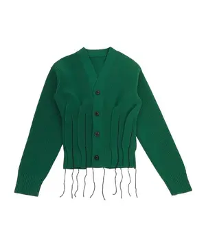 Sacai Long Sleeve Cardigan - Green