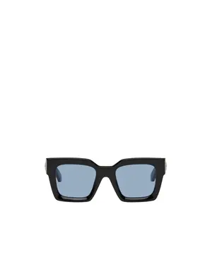 Off-White Square Frame Sunglasses With Arrow Logo - Black/blue