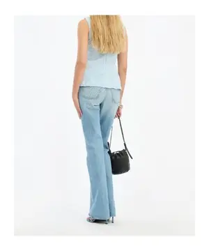 ROTATE BY BIRGER CHRISTENSEN Mesh Sleeveless Peplum Blouse