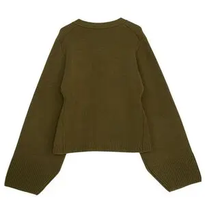 Khaite Long Sleeve V-neck Cardigan With Button Fastening - Avocado