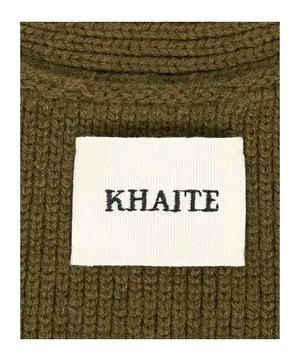 Khaite Long Sleeve V-neck Cardigan With Button Fastening - Avocado