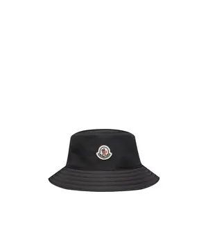Moncler Logo Patch Bucket Hat - Black