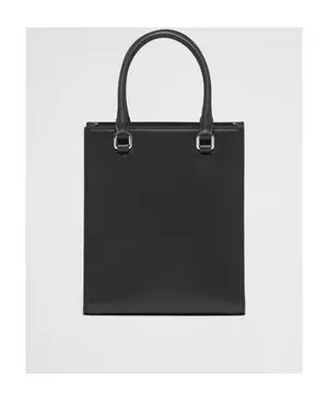 Prada Leather Logo Tote Handbag
