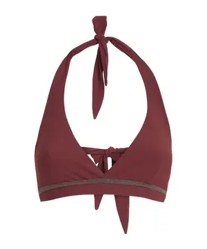 Brunello Cucinelli Monili Embellished Bikini Top - Red