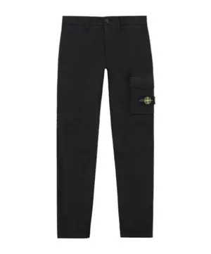 Stone Island Cargo Pants With Detachable Emblem - Black