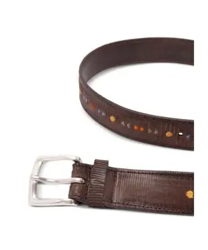 ORTIGNI Patterned Leather Belt