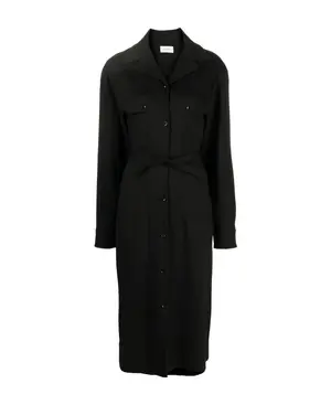LEMAIRE Spread-collar Belted Midi Dress