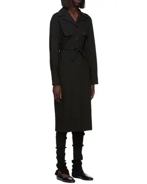 LEMAIRE Spread-collar Belted Midi Dress