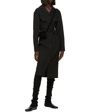 LEMAIRE Spread-collar Belted Midi Dress