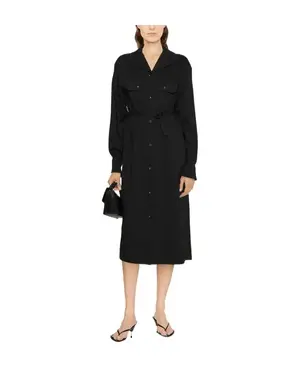 LEMAIRE Spread-collar Belted Midi Dress