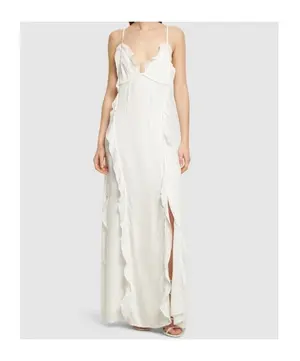 Simkhai Emily Pleated Maxi Slip Dress