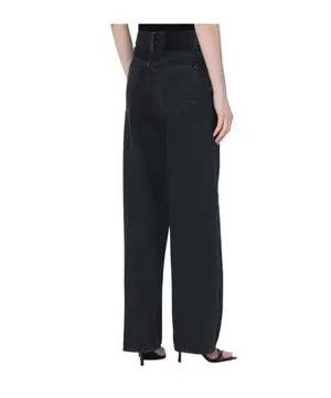 HAIKURE Belt Loop Wide-leg Jeans - Black
