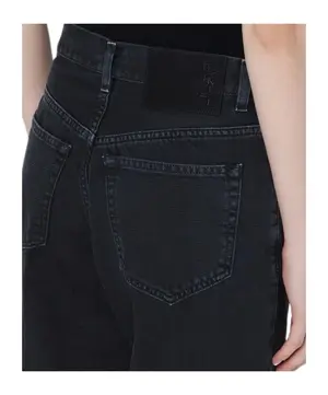 HAIKURE Belt Loop Wide-leg Jeans - Black