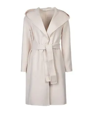 IBLUES Long Sleeve Belted Coat With Hood - No