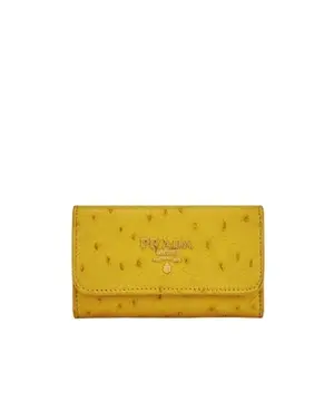 Prada Logo Key Pouch - Yellow