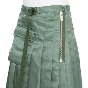 Sacai Pleated Skirt With Belt And Pockets