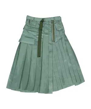 Sacai Pleated Skirt With Belt And Pockets