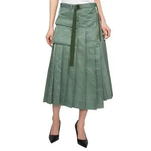 Sacai Pleated Skirt With Belt And Pockets