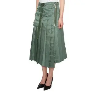 Sacai Pleated Skirt With Belt And Pockets