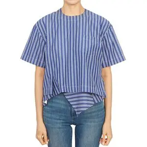Sacai Short Sleeve T-shirt With Stripes