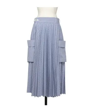 Sacai Belt Loop Skirt With Stripes And Pockets