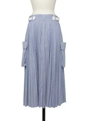 Sacai Belt Loop Skirt With Stripes And Pockets