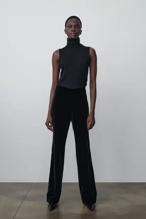 THE ROW Padma Straight Leg Velvet Pants