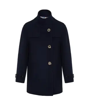 Etro Dark Blue Logo Coat