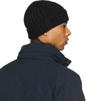 C.P. COMPANY Ribbed Logo Beanie