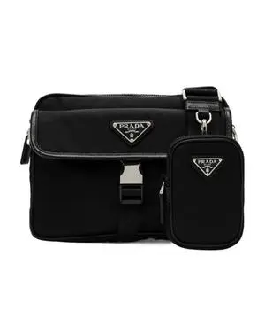 Prada Logo Crossbody Bag - Black